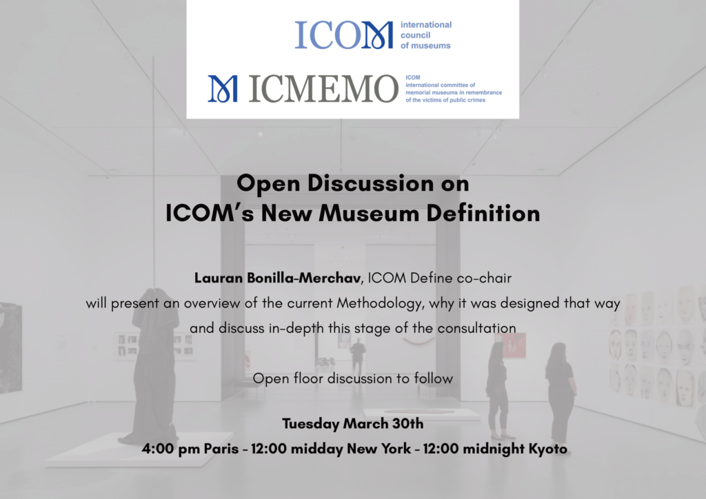 Open Meeting on Museum Definition 30th March - ICOM ICMEMOHRI - ICOM ...
